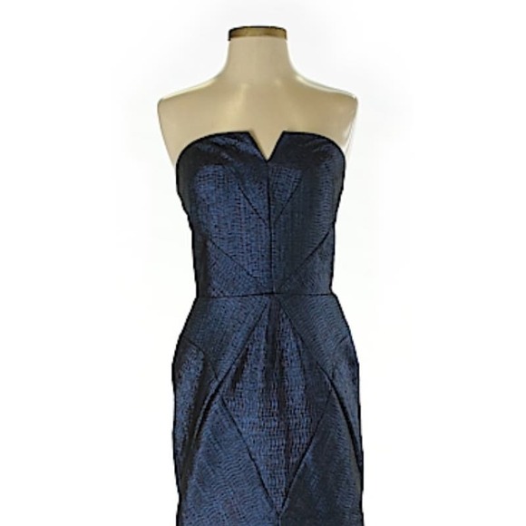 Metaphor | Dresses | Metaphor Missy Metallic Navy Blue Strapless Mini ...